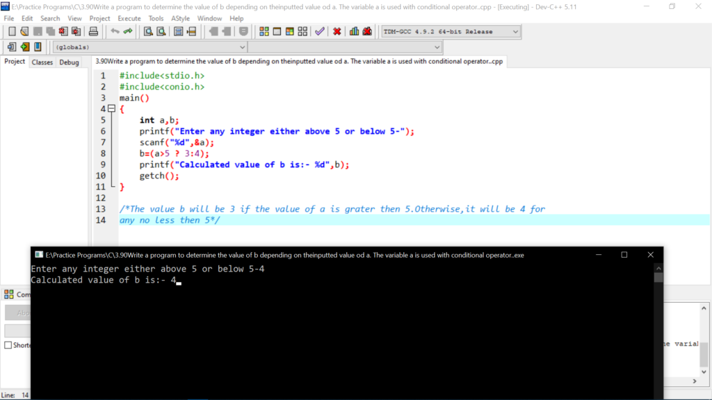 Write A Program To Determine The Value Of B Depending On The Inputted