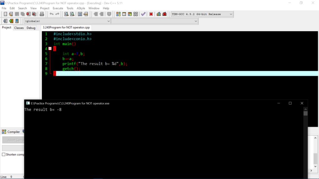 Write A Program For Not Operator Nesark Tutorials