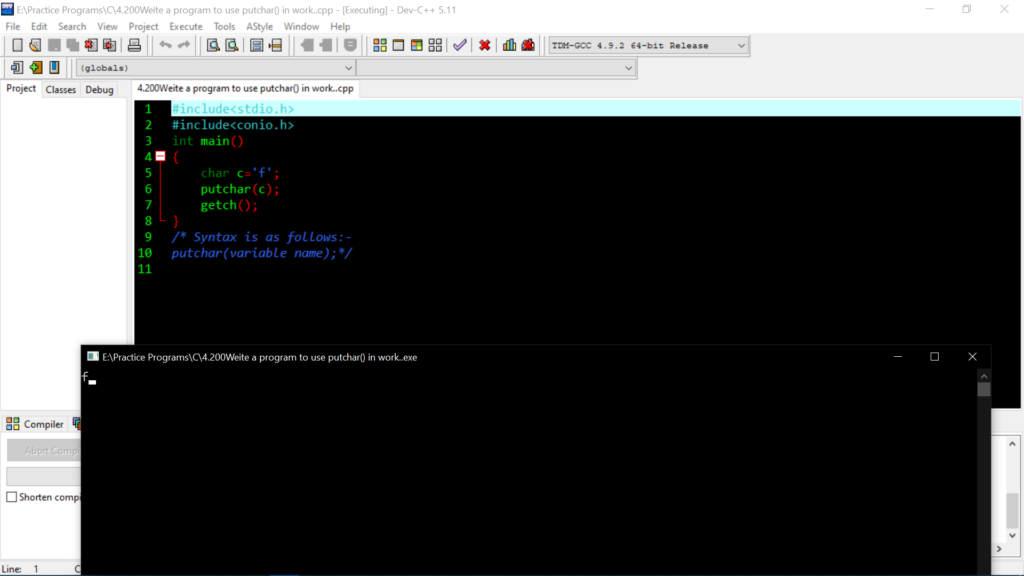 Write A Program To Use Putchar In Work Nesark Tutorials